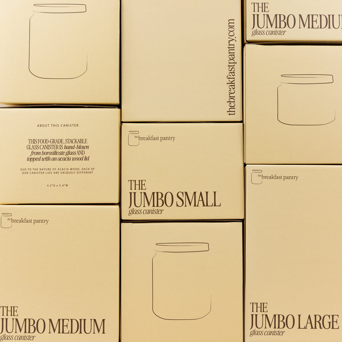 The Breakfast Pantry Key Three Jumbo Canister Set With Acacia Wood Lids